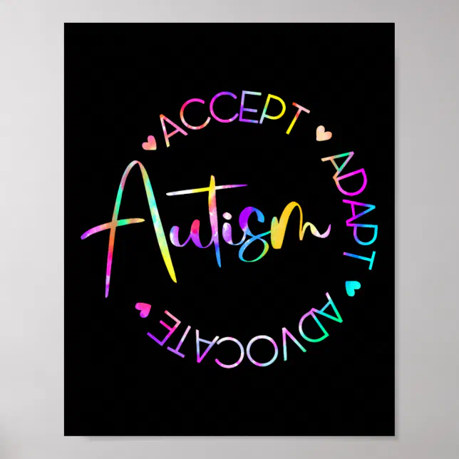 Autism Awareness Accept Adapt Advocate Autism Mom Poster | Zazzle