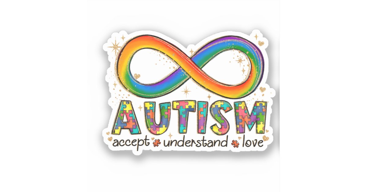 Autism Awareness Accept, Love, Understand Sticker | Zazzle
