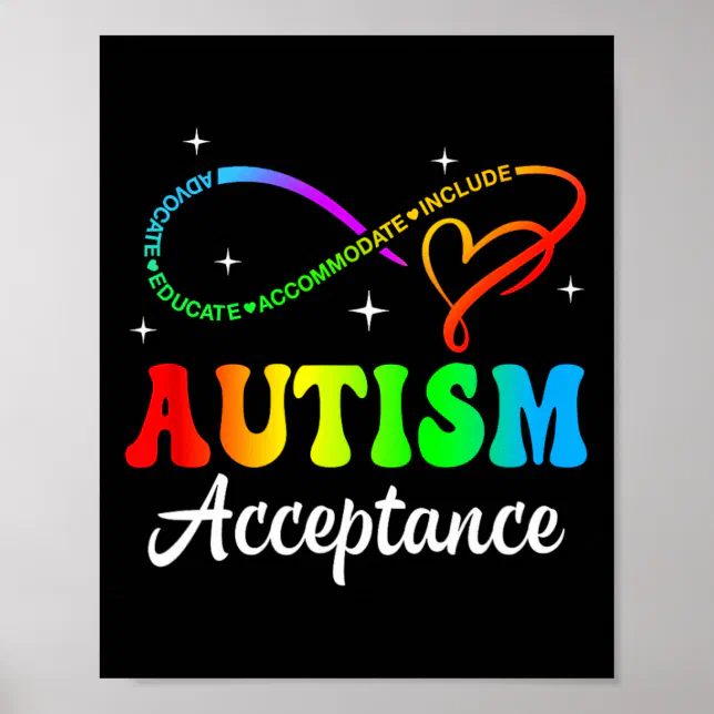 Autism Awareness Acceptance Infinity Symbol Men Wo Poster | Zazzle