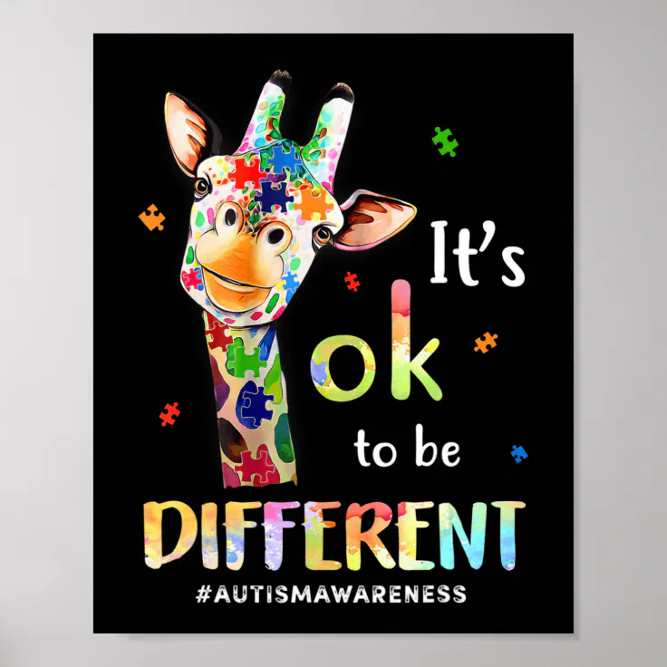Autism Awareness Acceptance Women Kid Its Ok To Be Poster | Zazzle