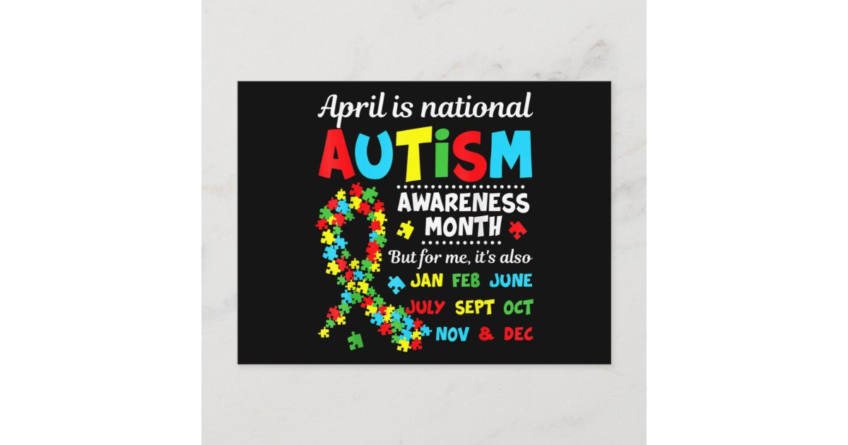 Autism Awareness - April is National Autism Awaren Postcard | Zazzle