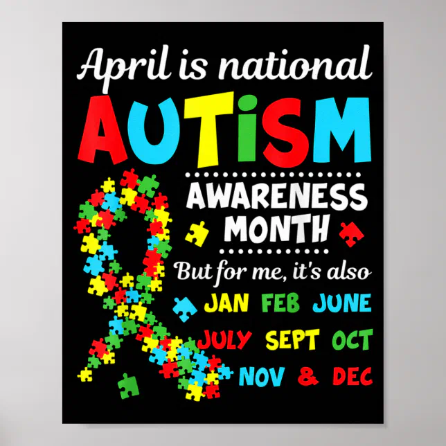 Autism Awareness - April is National Autism Awaren Poster | Zazzle