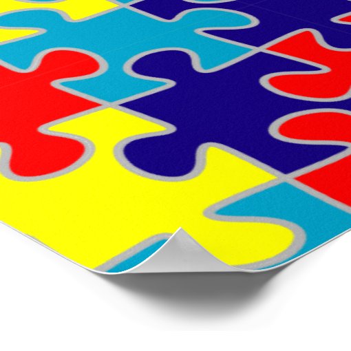 Autism Awareness ASD Aspergers Puzzle Pattern Poster | Zazzle