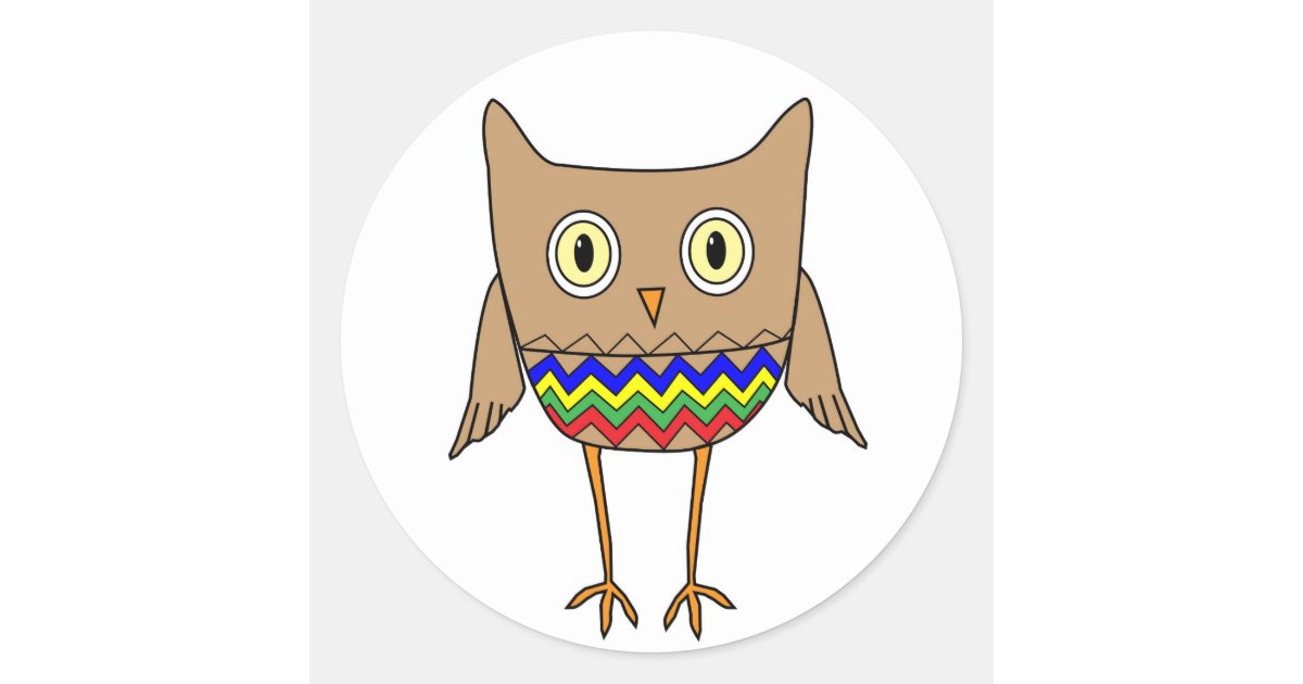 Autism Awareness Autism Colors Owl ZigZag Chevrons Classic Round ...