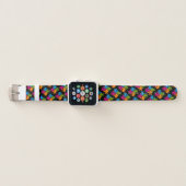 Autism Awareness Bright Support Puzzle Piece BLACK Apple Watch Band ...