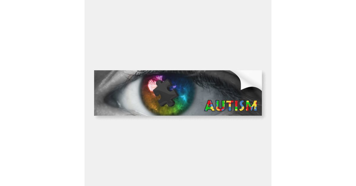 Autism Awareness Bumper Sticker Multicolor Eye | Zazzle