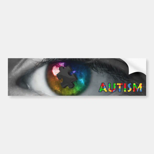 Autism Awareness Bumper Sticker Multicolor Eye | Zazzle