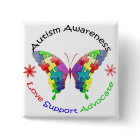 Autism Awareness Butterfly Pinback Button | Zazzle