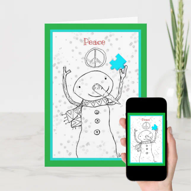 Autism awareness Christmas card | Zazzle