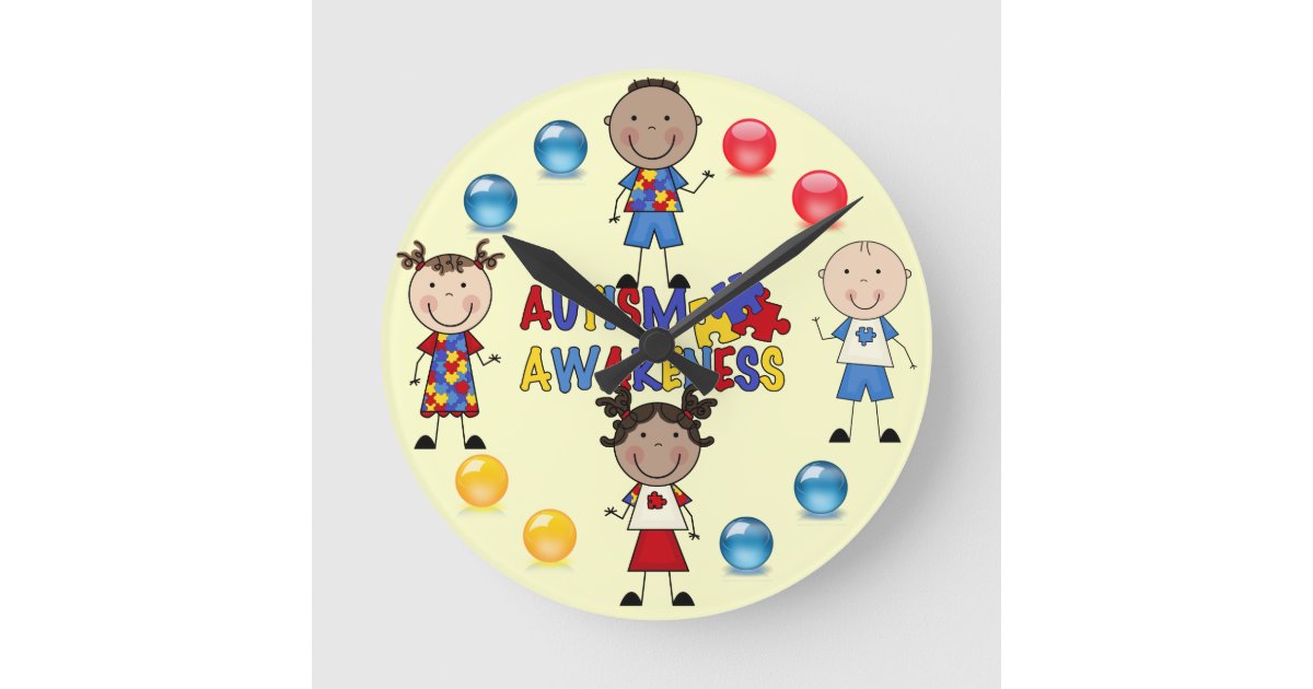 Autism Awareness Clock 7 | Zazzle