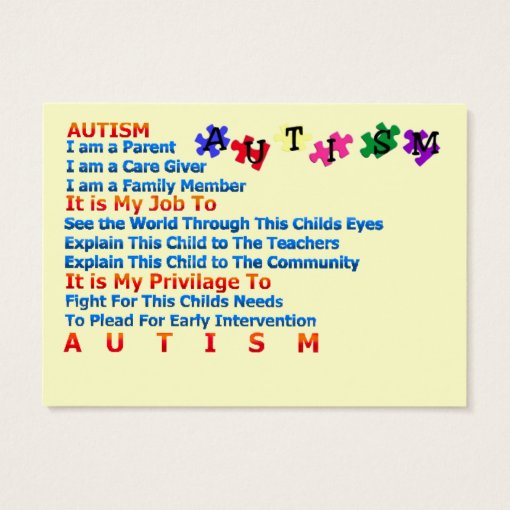 Autism Awareness Explanation Cards - Customized | Zazzle