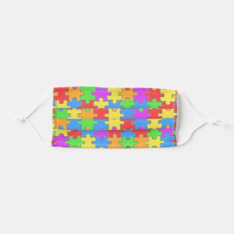 Autism Awareness Face Mask with Puzzle Pieces | Zazzle