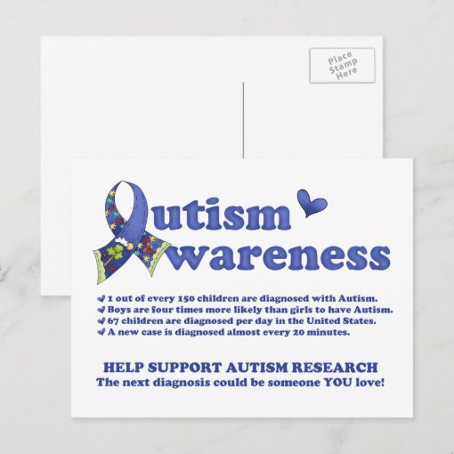 Autism Awareness (facts about Autism) Postcard | Zazzle