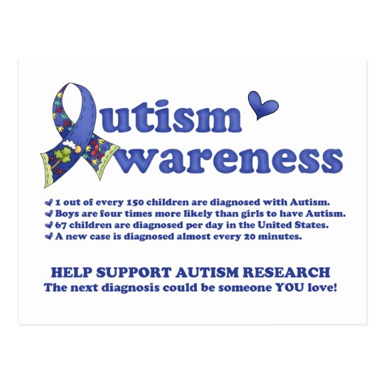 Autism Awareness (facts about Autism) Postcard | Zazzle.com