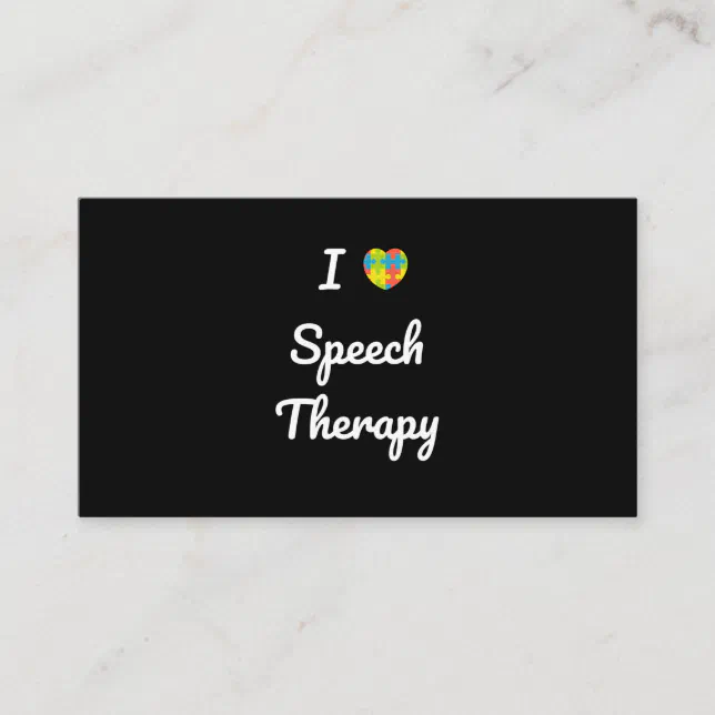 Autism Awareness: I Heart (LOVE) Speech Therapy Business Card | Zazzle