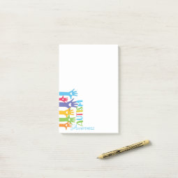 Autism awareness kids love hands post-it notes | Zazzle
