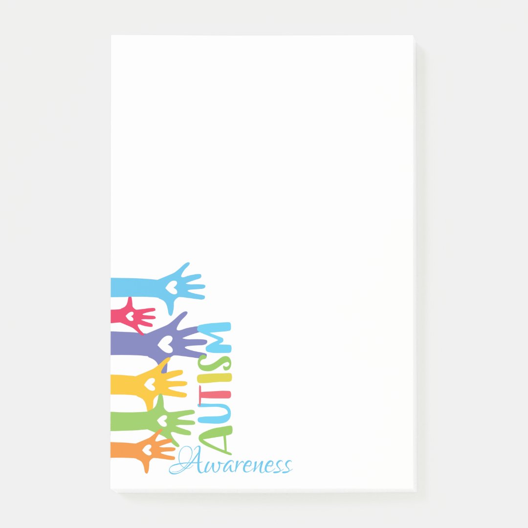 Autism awareness kids love hands post-it notes | Zazzle