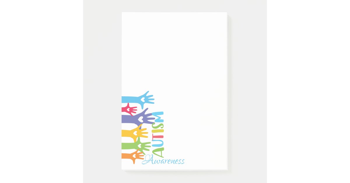 Autism awareness kids love hands post-it notes | Zazzle