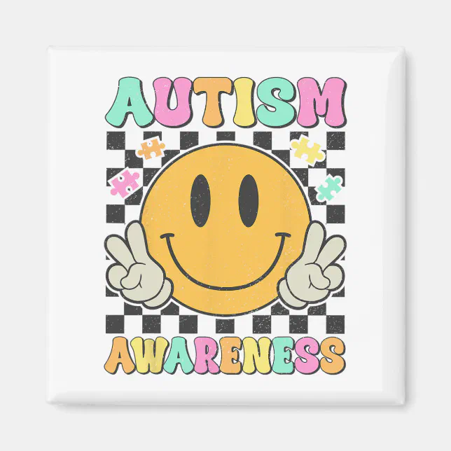 Autism Awareness Kids Men Women Smile Face Autisti Magnet | Zazzle