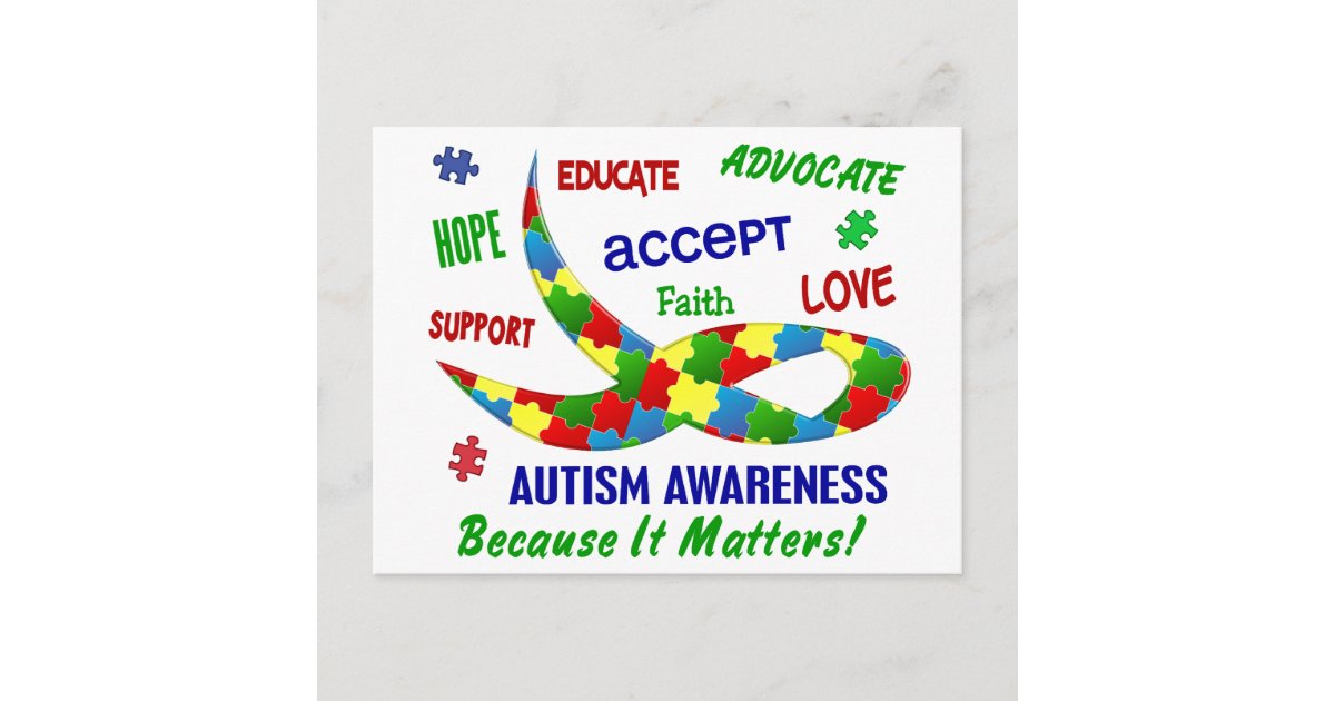 AUTISM AWARENESS MONTH APRIL POSTCARD | Zazzle