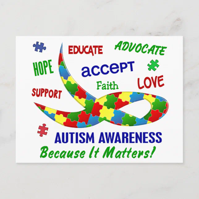 AUTISM AWARENESS MONTH APRIL POSTCARD | Zazzle