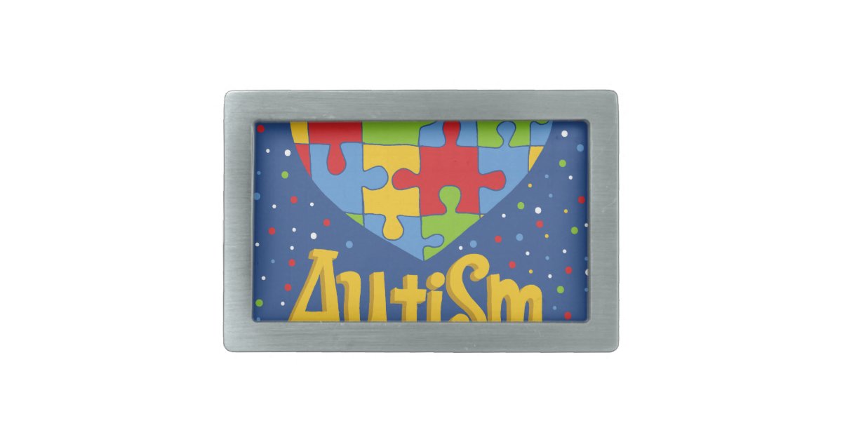 autism awareness month rectangular belt buckle | Zazzle