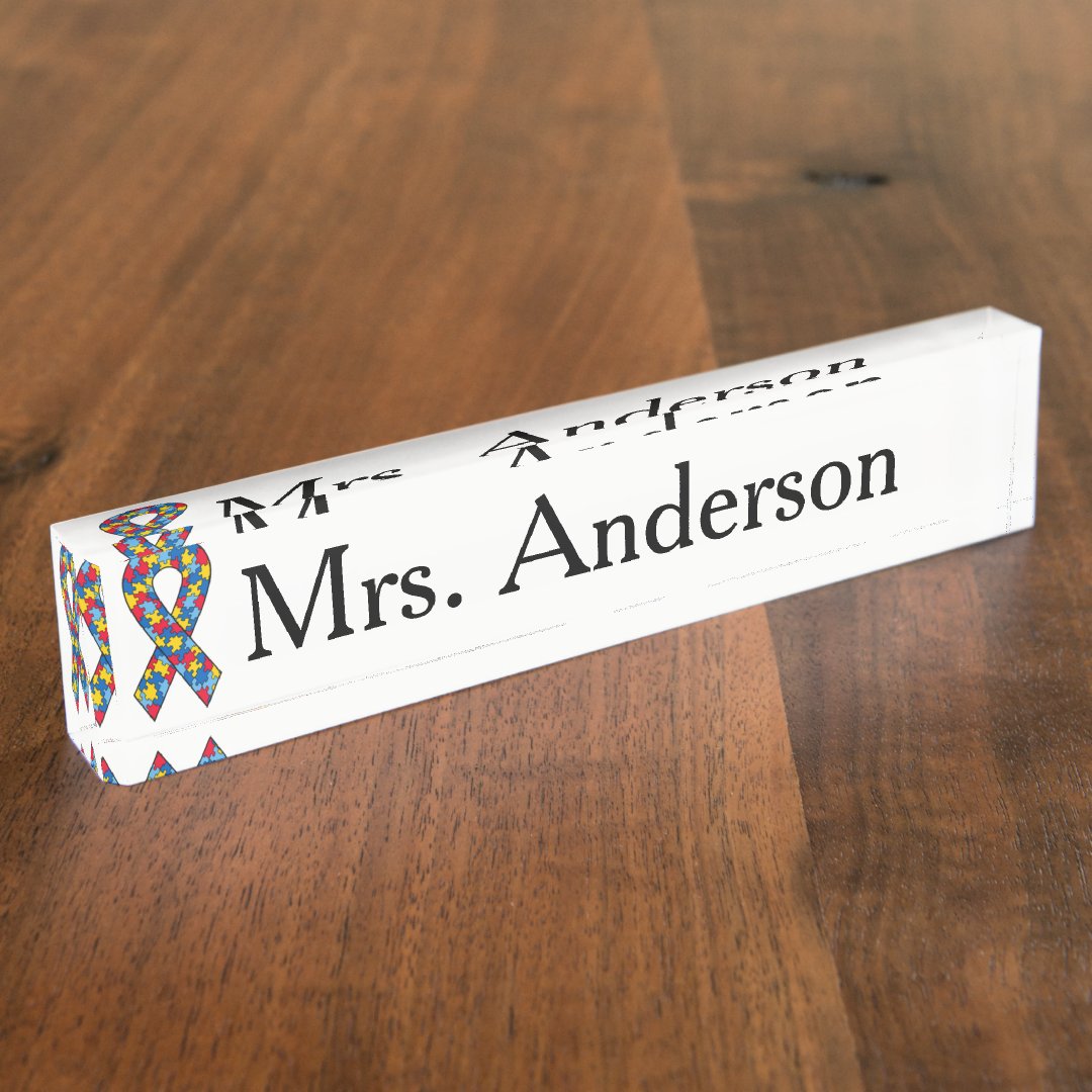 Autism Awareness Nameplate for desk | Zazzle