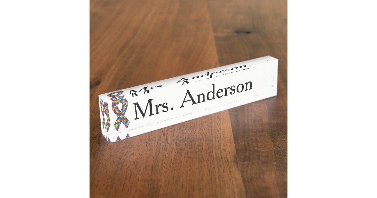Autism Awareness Nameplate for desk | Zazzle