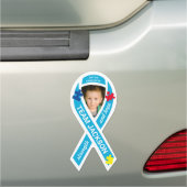 Autism Awareness Photo Blue Puzzle Ribbon Car Magnet | Zazzle