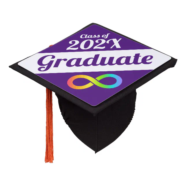 Autism Awareness Purple & White Graduate Graduation Cap Topper | Zazzle