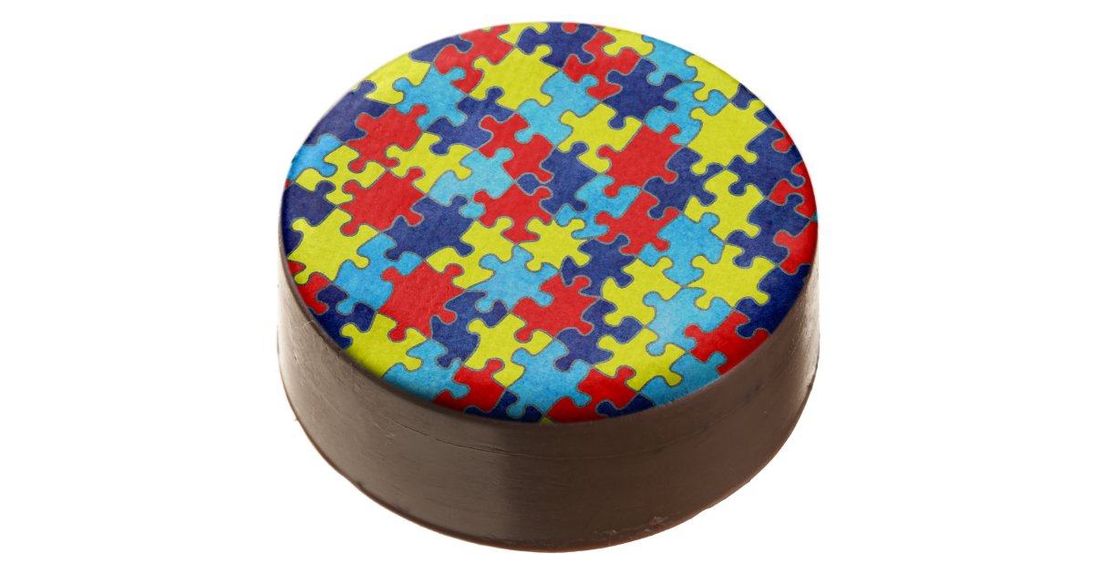 Autism Awareness-Puzzle by Shirley Taylor Chocolate Dipped Oreo | Zazzle