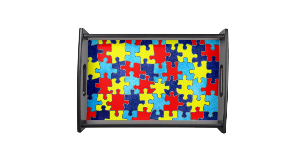 Autism Awareness-Puzzle by Shirley Taylor Serving Tray | Zazzle