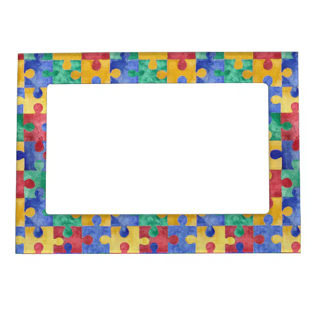 Autism Awareness puzzle magnetic frame | Zazzle