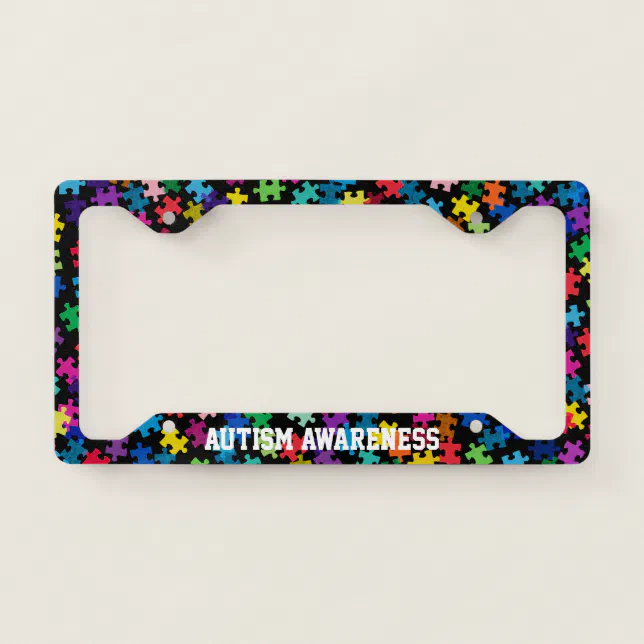 Autism Awareness Puzzle Pattern License Plate Frame | Zazzle