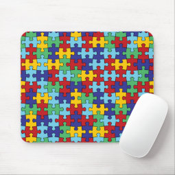 Autism Awareness Puzzle Pattern Mouse Pad | Zazzle