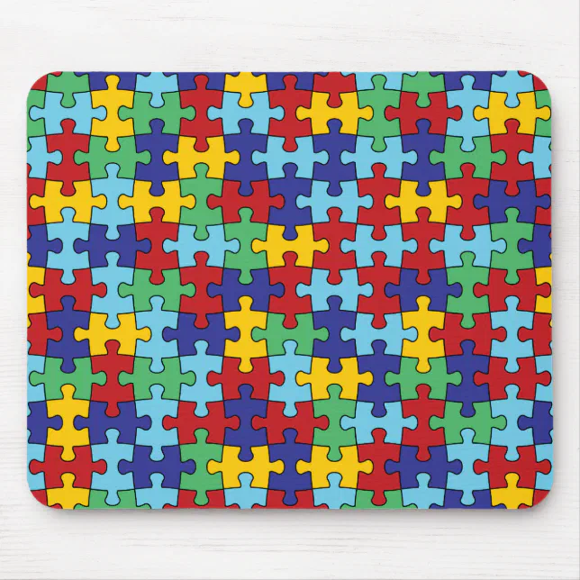 Autism Awareness Puzzle Pattern Mouse Pad | Zazzle