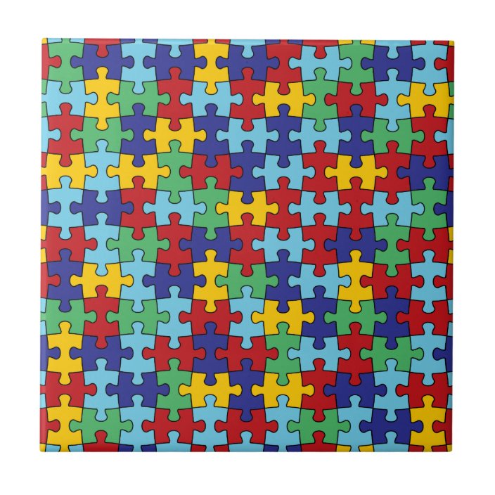 Autism Awareness Puzzle Pattern Tile | Zazzle.com