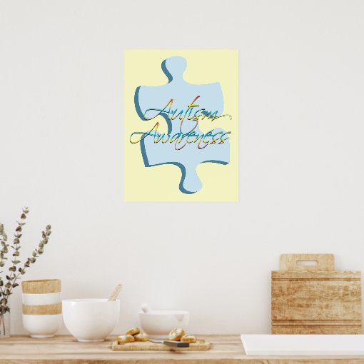 Autism Awareness Puzzle Piece Poster Art | Zazzle