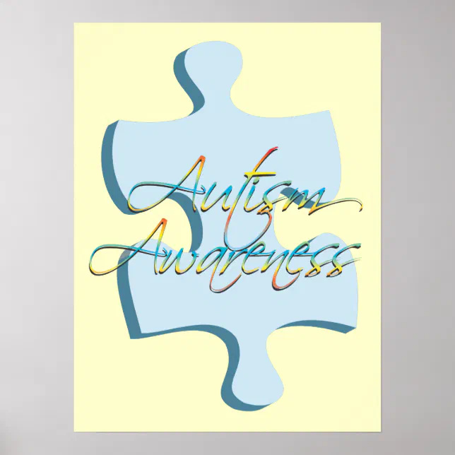 Autism Awareness Puzzle Piece Poster Art | Zazzle