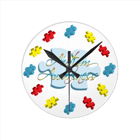 Autism Awareness Puzzle Piece Wall Clock | Zazzle.com