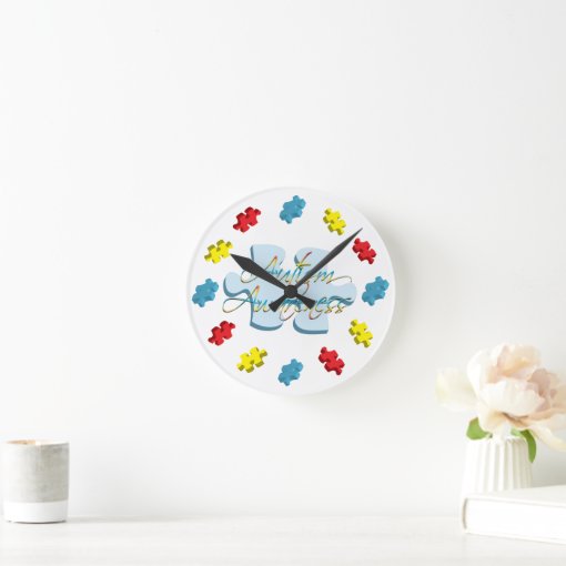 Autism Awareness Puzzle Piece Wall Clock | Zazzle