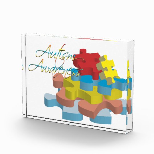 Autism Awareness Puzzle Pieces Acrylic Award | Zazzle
