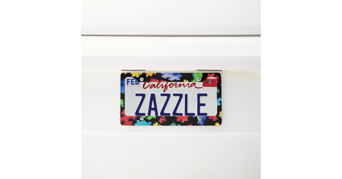 Autism Awareness Puzzle Pieces License Plate Frame | Zazzle