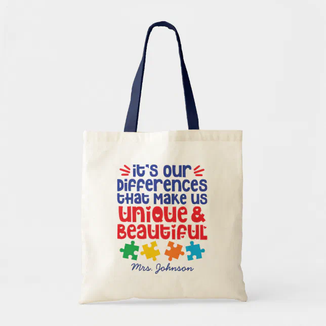 Autism Awareness Quote | Inspirational Teacher Tote Bag | Zazzle
