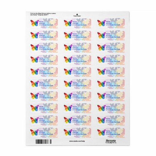 Autism Awareness Rainbow Puzzle Butterfly Label | Zazzle