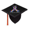 Autism Awareness Ribbon Custom Class Name Black Graduation Cap Topper ...