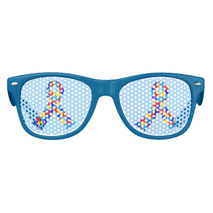 Autism Awareness Ribbon Cute Blue Kids Sunglasses | Zazzle