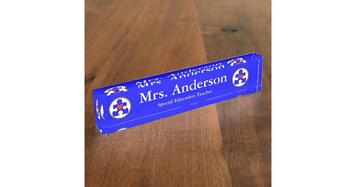 Autism Awareness Special Education Teacher Desk Name Plate | Zazzle
