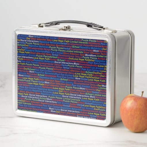 Autism Awareness Stainless metal lunch box | Zazzle