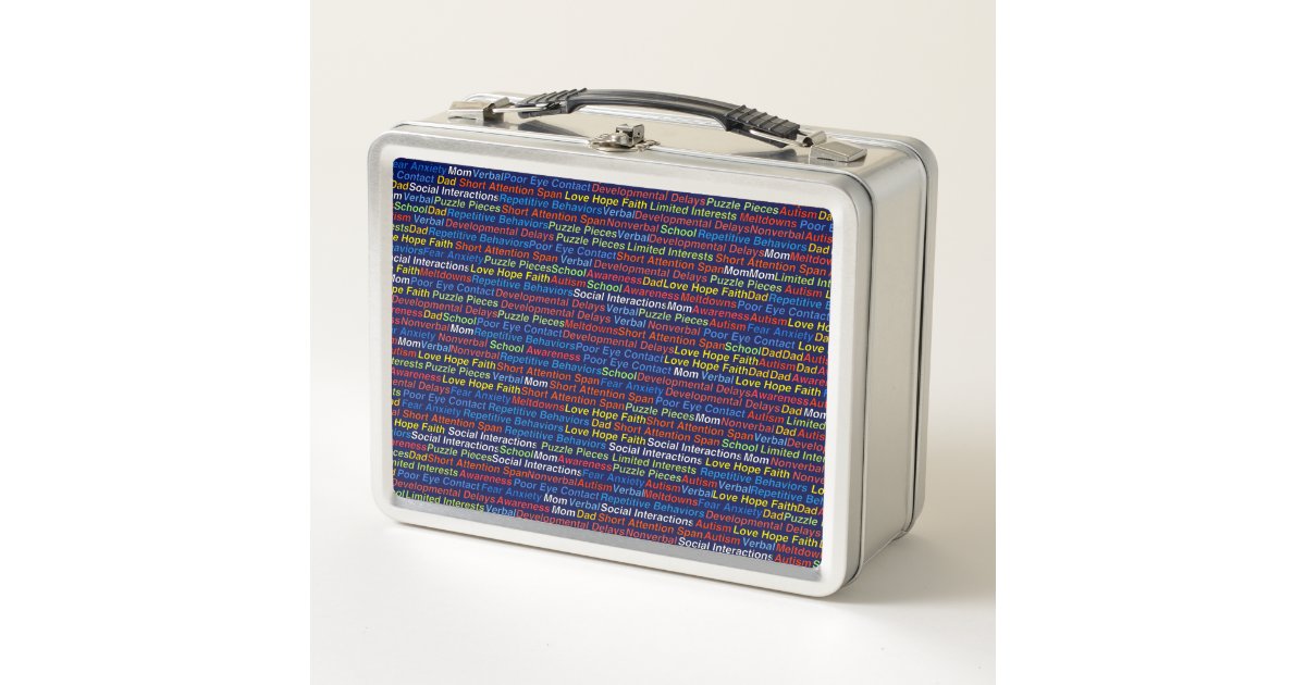 Autism Awareness Stainless metal lunch box | Zazzle